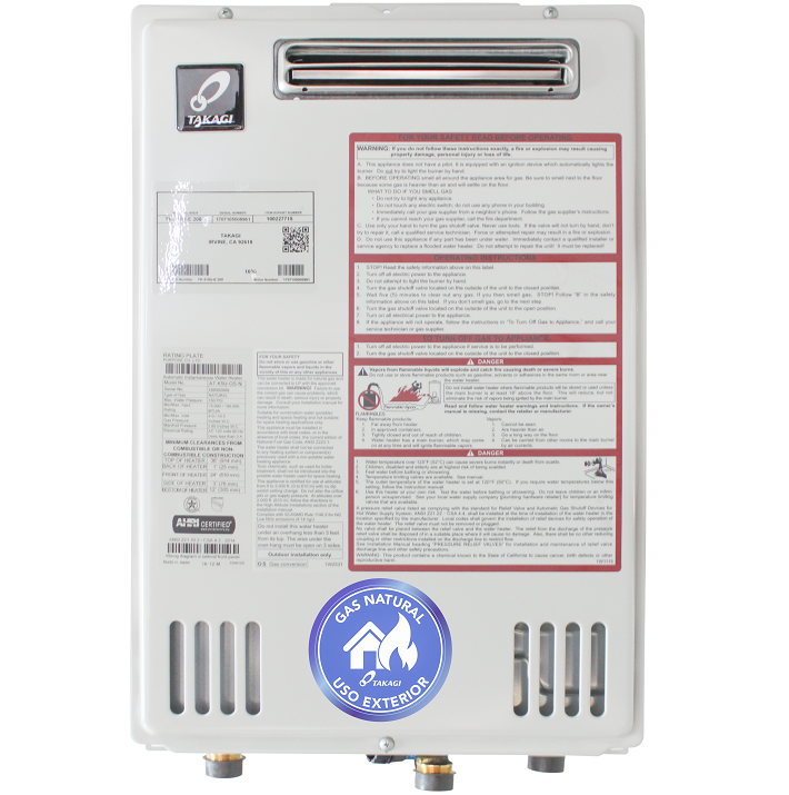 TKGU-30-EN CALENTADOR DE AGUA SIN TANQUE ALTA EFICIENCIA 30 LPM GAS ...
